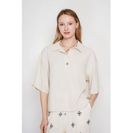ASSUILI Leinen-Bluse in Creme - 69% | Gr&ouml;&szlig;e 36 | Damen-blusen