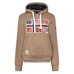 Geographical Norway Hoodie "Gpepe2" in Hellbraun - 68% | Gr&ouml;&szlig;e M | Damen-sweatshirts-jacken