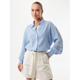 Mexx Bluse in Hellblau/ Wei&szlig; - 58% | Gr&ouml;&szlig;e 42 | Damen-blusen