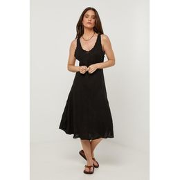 Le Monde du Lin Leinen-Kleid in Schwarz - 71% | Gr&ouml;&szlig;e 34/36 | Damen-kleider