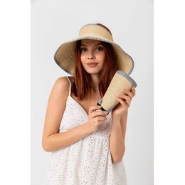 Lucky Bees Sonnenvisier in Creme/ Blau - 68% | Damen-muetzen-caps