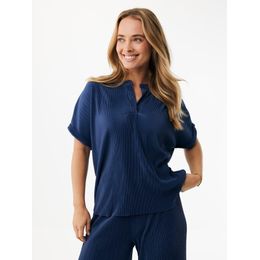 Mexx Plisseebluse in Dunkelblau - 50% | Gr&ouml;&szlig;e L | Damen-blusen