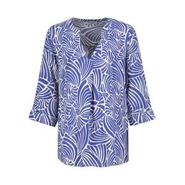 Sublevel Bluse in Blau/ Wei&szlig; - 65% | Gr&ouml;&szlig;e M | Damen-blusen