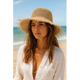 Lucky Bees Sonnenhut in Beige - 69% | Damen-muetzen-caps