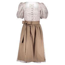 Turi Landhaus Dirndl "Ina" in Wei&szlig;/ Camel - 61% | Gr&ouml;&szlig;e 38 | Damen-dirndl