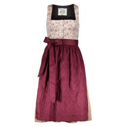 Turi Landhaus Dirndl "Bella" in Beige/ Bordeaux - 64% | Gr&ouml;&szlig;e 36 | Damen-dirndl