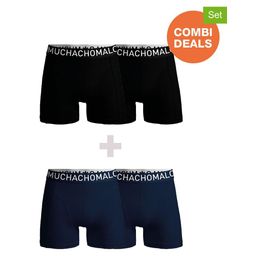 MUCHACHOMALO 4er-Set: Boxershorts in Schwarz/ Dunkelblau - 63% | Gr&ouml;&szlig;e M | Herren-waesche