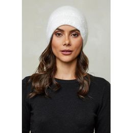 Soft Cashmere M&uuml;tze in Wei&szlig; - 49% | Damen-muetzen-caps