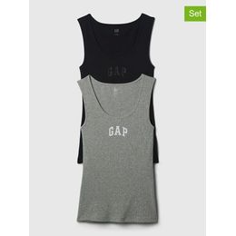 GAP 2er-Set: Tops in Schwarz/ Grau - 66% | Gr&ouml;&szlig;e XS | Damen-tops