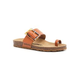 billowy Leder-Zehentrenner in Hellbraun - 53% | Gr&ouml;&szlig;e 37 | Damen-sandalen