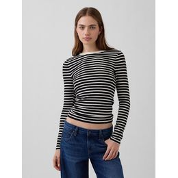 GAP Longsleeve in Schwarz/ Sand - 47% | Gr&ouml;&szlig;e L | Damen-tops