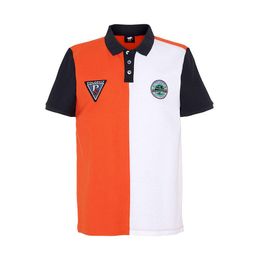 POLO SYLT Poloshirt in Orange/ Wei&szlig;/ Schwarz - 56% | Gr&ouml;&szlig;e 122/128 | Kinder-oberteile