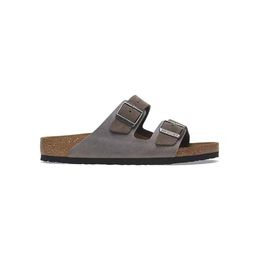 Birkenstock Leder-Pantoletten "Arizona" in Anthrazit - 18% | Gr&ouml;&szlig;e 40 | Herren-hausschuhe
