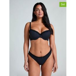 Hunkem&ouml;ller Hunkem&ouml;ller 2er-Set: Strings in Schwarz - 46% | Gr&ouml;&szlig;e S | Damen-unterteile