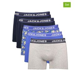Jack & Jones Jack & Jones 5er-Set: Boxershorts "Kingston" in Hellgrau/ Blau/ Dunkelblau - 45% | Gr&ouml;&szlig;e S | Herren-waesche