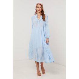 Lin Passion Kleid in Hellblau - 75% | Gr&ouml;&szlig;e 38/40 | Damen-kleider
