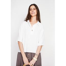 ASSUILI Leinen-Bluse in Wei&szlig; - 70% | Gr&ouml;&szlig;e 34 | Damen-blusen