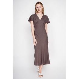 ASSUILI Leinen-Kleid in Braun - 71% | Gr&ouml;&szlig;e 42 | Damen-kleider