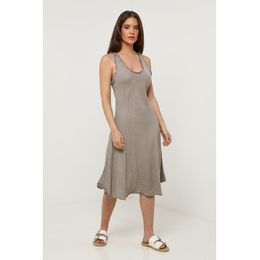 Le Monde du Lin Leinen-Kleid in Taupe - 74% | Gr&ouml;&szlig;e 34/36 | Damen-kleider