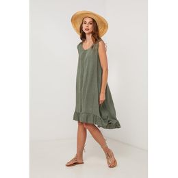 Lin Passion Leinen-Kleid in Khaki - 71% | Gr&ouml;&szlig;e 38/40 | Damen-kleider