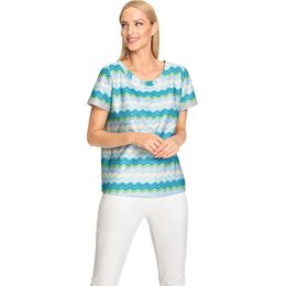 Heine Shirt in T&uuml;rkis/ Creme - 75% | Gr&ouml;&szlig;e 36 | Damen-tops