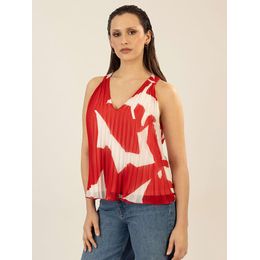 Apart Plisseetop in Rot/ Creme - 67% | Gr&ouml;&szlig;e 34 | Damen-blusen