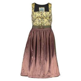 Turi Landhaus Dirndl in Gelb/ Gr&uuml;n/ Braun - 70% | Gr&ouml;&szlig;e 32 | Damen-dirndl
