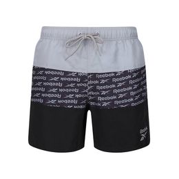 Reebok Badeshorts "Albie" in Grau/ Schwarz - 52% | Gr&ouml;&szlig;e M | Herren-bademode-sport