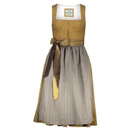 Turi Landhaus Dirndl "Barbarella" in Senf/ Grau - 63% | Gr&ouml;&szlig;e 38 | Damen-dirndl