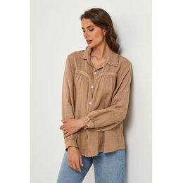 Lin Passion Leinen-Hemd in Beige - 84% | Gr&ouml;&szlig;e 40/42 | Damen-blusen