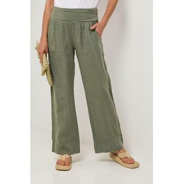 Lin Passion Leinen-Hose in Khaki - 75% | Gr&ouml;&szlig;e 40/42 | Damenhosen