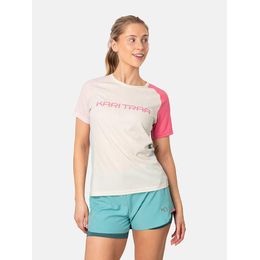 KARI TRAA Trainingsshirt "Ella" in Creme/ Pink - 55% | Gr&ouml;&szlig;e XS | Damen-outdoor-tops-shirts