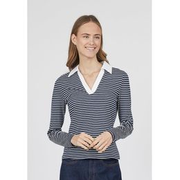 Sisters Point Longsleeve in Wei&szlig;/ Dunkelblau - 76% | Gr&ouml;&szlig;e S | Damen-tops