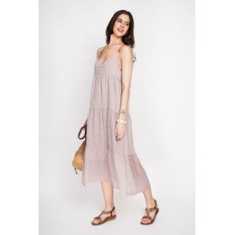 ASSUILI Leinen-Kleid in Beige - 72% | Gr&ouml;&szlig;e 38 | Damen-kleider