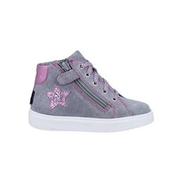 Richter Shoes Leder-Sneakers "Flora" in Grau/ Rosa - 53% | Gr&ouml;&szlig;e 30 | Kindersneakers