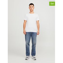 Jack & Jones Jack & Jones 3er-Set: Shirts "Jjeorganic" in Wei&szlig;/ Schwarz - 47% | Gr&ouml;&szlig;e M | Herren-plussize