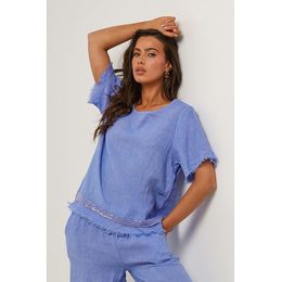 Le Monde du Lin Leinen-Bluse in Blau - 75% | Gr&ouml;&szlig;e 34/36 | Damen-blusen