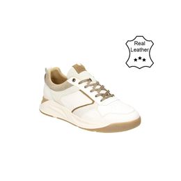 Bullboxer Leder-Sneakers in Wei&szlig;/ Beige - 61% | Gr&ouml;&szlig;e 43 | Herrensneakers