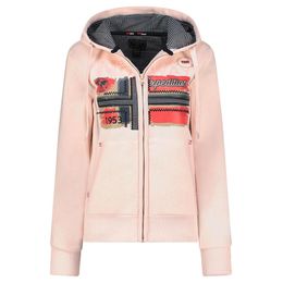 Geographical Norway Sweatjacke "Farlotte" in Rosa - 67% | Gr&ouml;&szlig;e L | Damen-sweatshirts-jacken