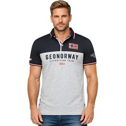 Geographical Norway Poloshirt "Ketora" in Grau/ Schwarz - 71% | Gr&ouml;&szlig;e XXL | Herren-plussize