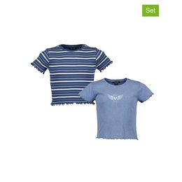 Blue Seven 2er Set: Shirts in Blau - 66% | Gr&ouml;&szlig;e 140 | Kinder-oberteile