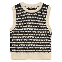 V&eacute;ro Moda Vero Moda Pullunder in Schwarz/ Beige - 36% | Gr&ouml;&szlig;e S | Damen-pullover-cardigans