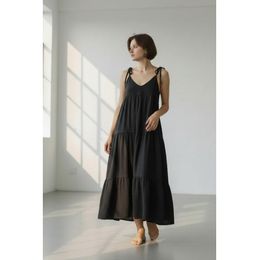 ASSUILI Leinen-Kleid in Schwarz - 69% | Gr&ouml;&szlig;e 38 | Damen-kleider
