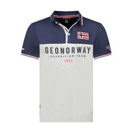 Geographical Norway Poloshirt "Ketora" in Grau/ Dunkelblau - 71% | Gr&ouml;&szlig;e XXL | Herren-plussize