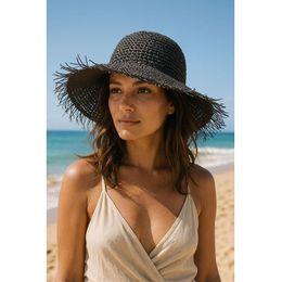Lucky Bees Sonnenhut in Schwarz - 69% | Damen-muetzen-caps