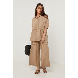 Lin Passion Leinen-Hemd in Camel - 72% | Gr&ouml;&szlig;e 34/36 | Damen-blusen