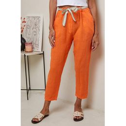 Le Monde du Lin Leinen-Hose in Orange - 75% | Gr&ouml;&szlig;e 40/42 | Damenhosen
