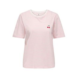Only Shirt in Rosa/ Wei&szlig; - 13% | Gr&ouml;&szlig;e S | Damen-tops