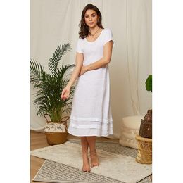 Lin Passion Leinen-Kleid in Wei&szlig; - 74% | Gr&ouml;&szlig;e 34/36 | Damen-kleider