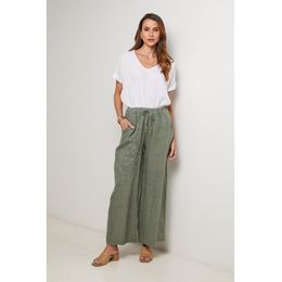 Lin Passion Leinen-Hose in Khaki - 74% | Gr&ouml;&szlig;e 40/42 | Damenhosen